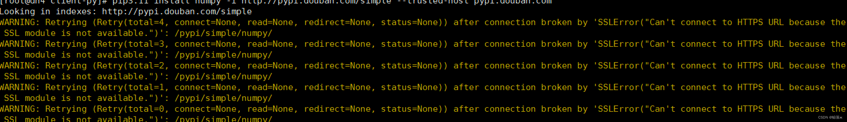 网络 【已解决】：pip Is Configured With Locations That Require Tlsssl游戏逆向游戏安全 